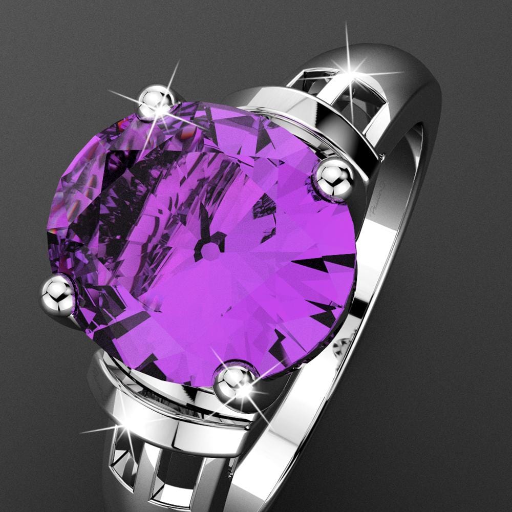 Solid Sterling Silver Amethyst Ring | Passion Jewellery