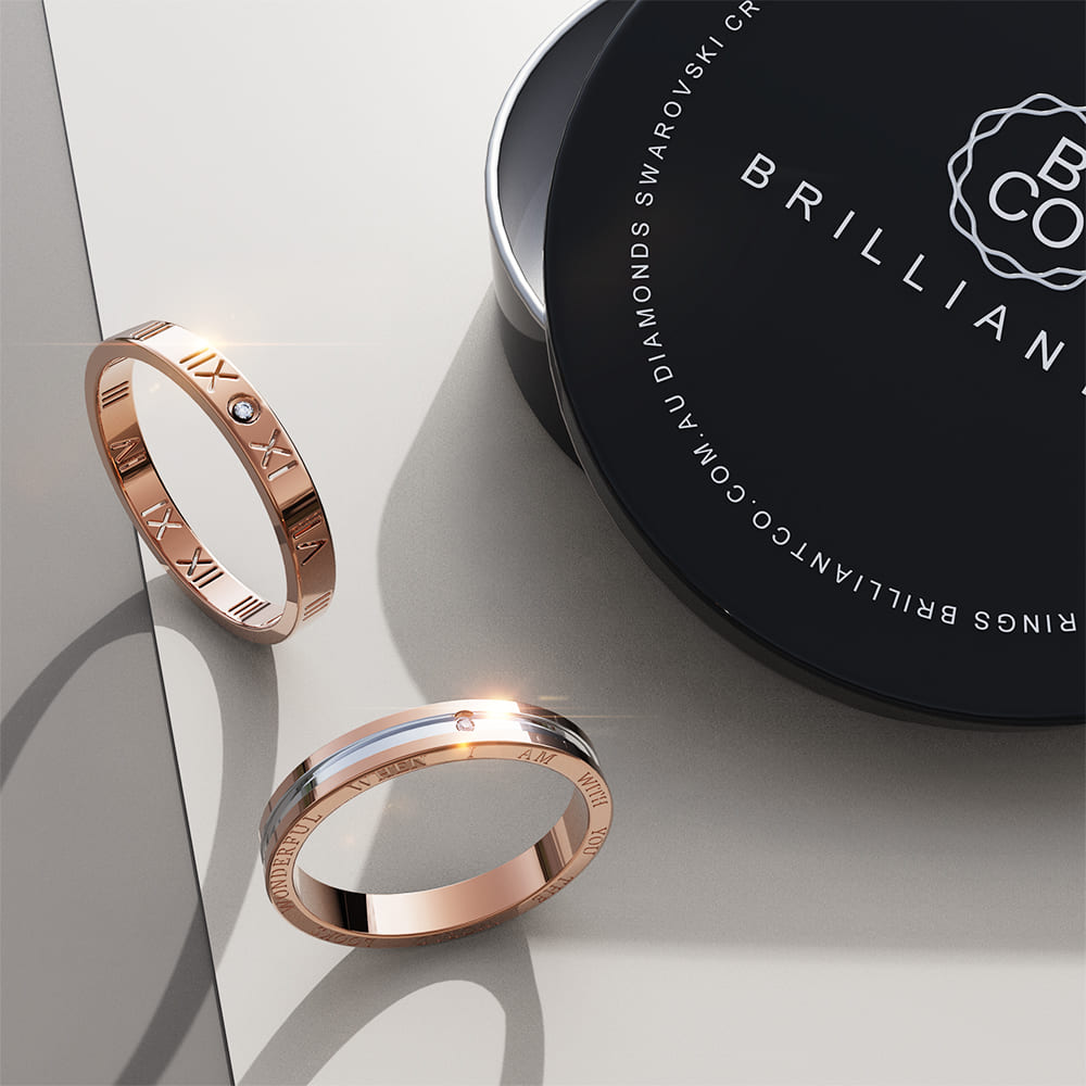 Boxed The Ethereal 2 Pc Rings in Rose Gold | Passion Jewellery